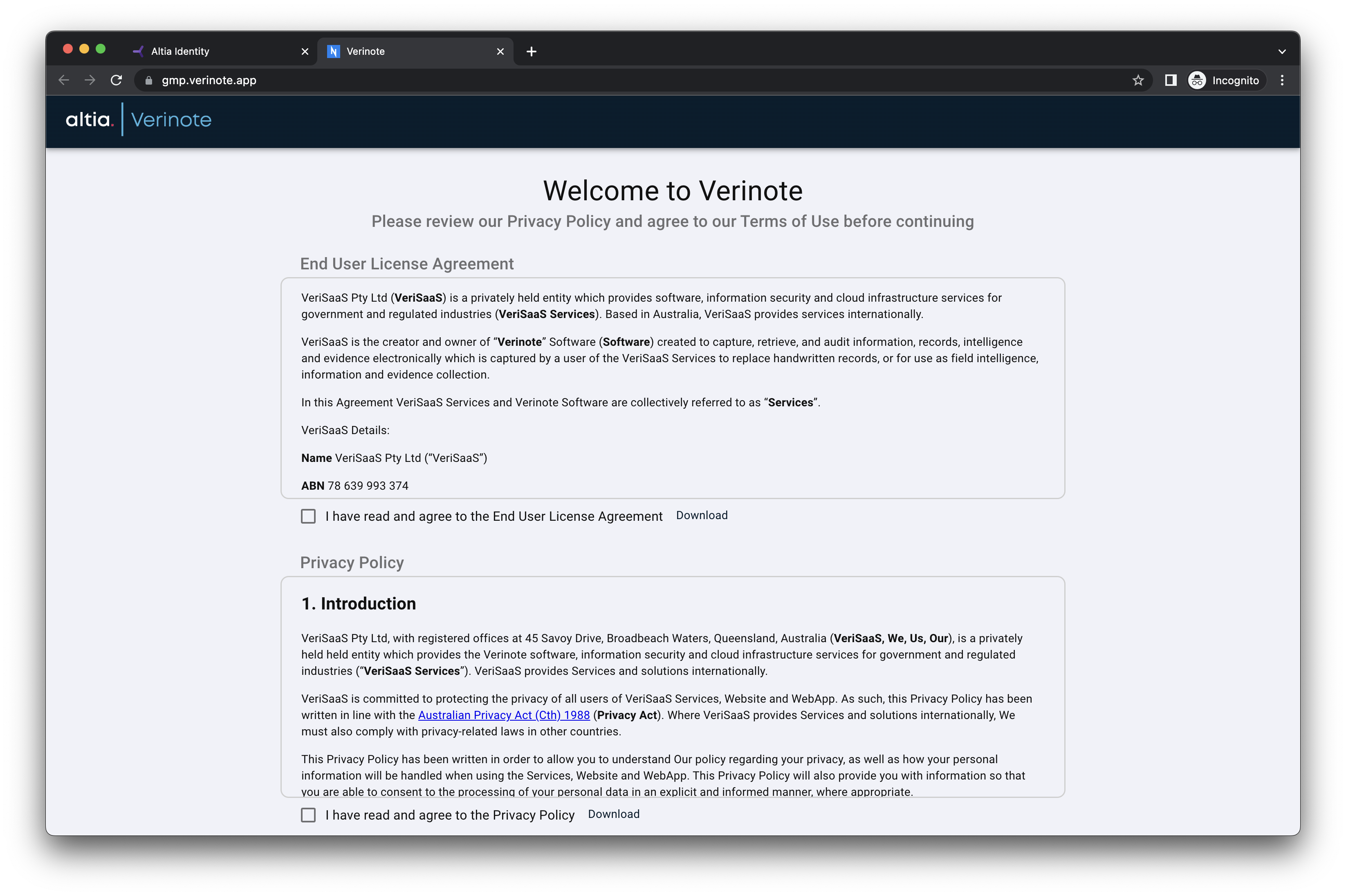 Registering your Altia.Identity to access Altia Service(s) – Altia