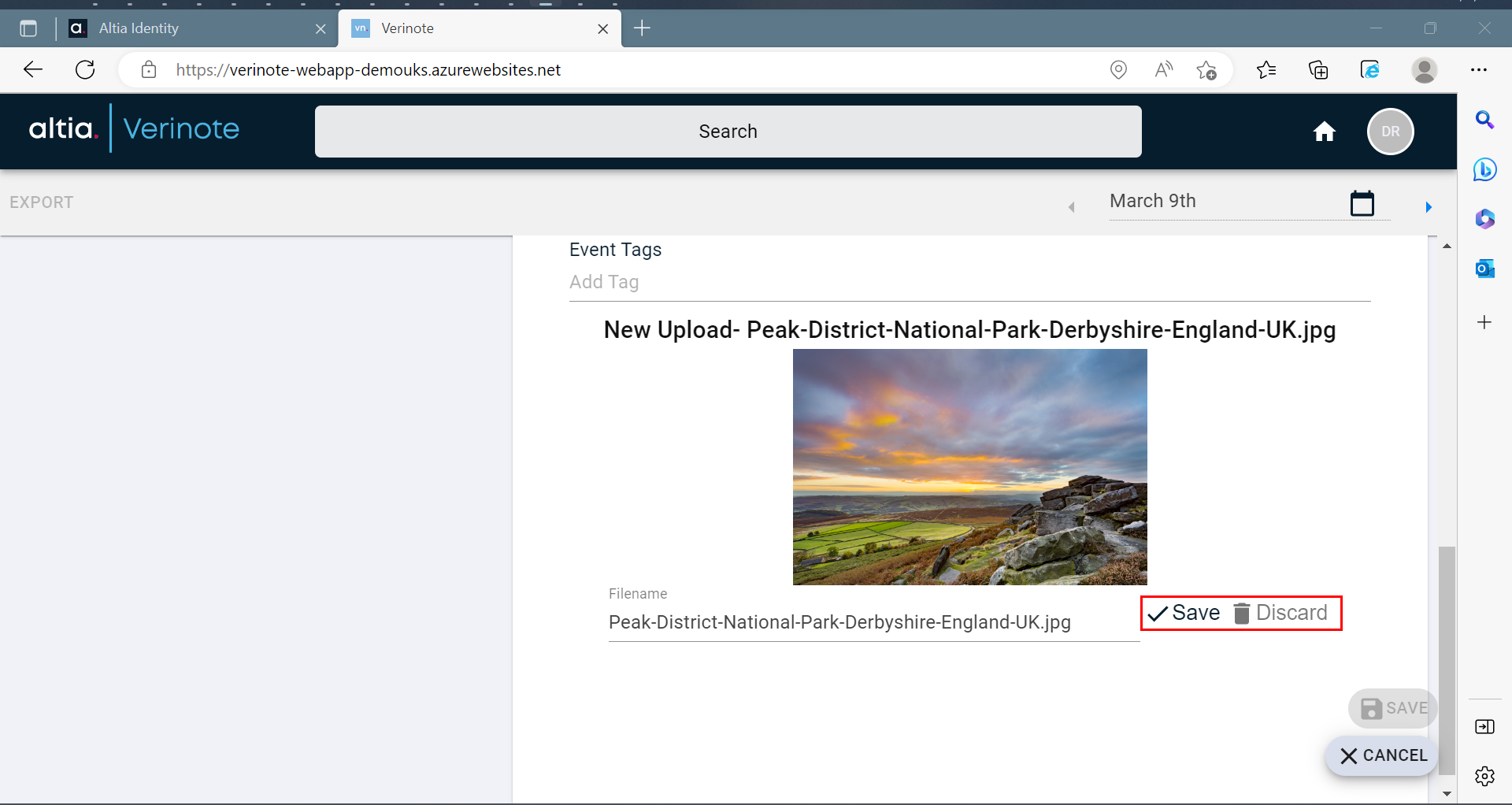 Adding a photograph to your note in Capture: – Altia